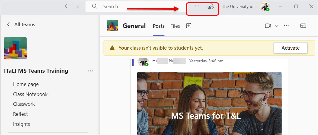 Manage Teams notification settings (Ultra) - eLearning - University of Queensland